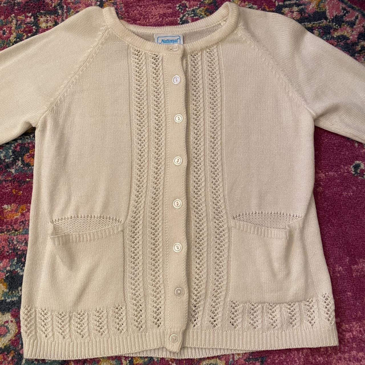 Vintage cream button up cardigan sweater. Incredibly... - Depop
