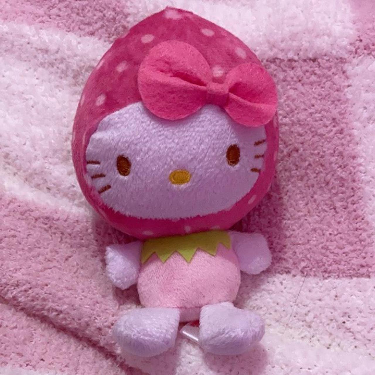 Hello kitty strawberry plush keyring - Depop