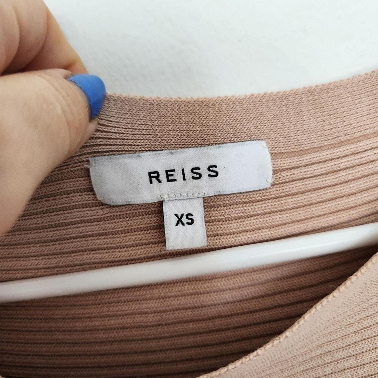 REISS Asymmetrical Ribbed Top Tan XS Great condition... - Depop
