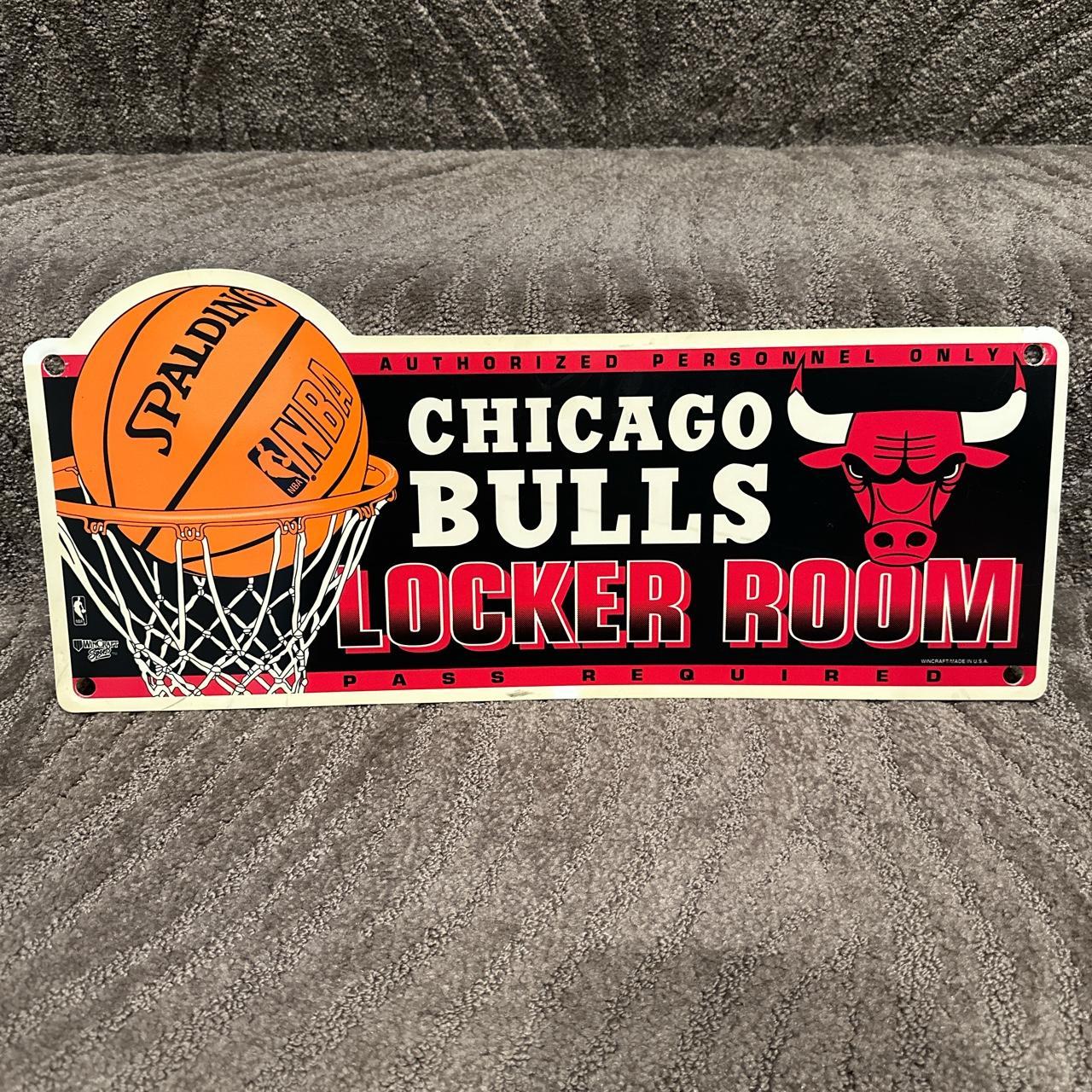 Vintage NBA Chicago Bulls Locker Room Sign - Has... - Depop
