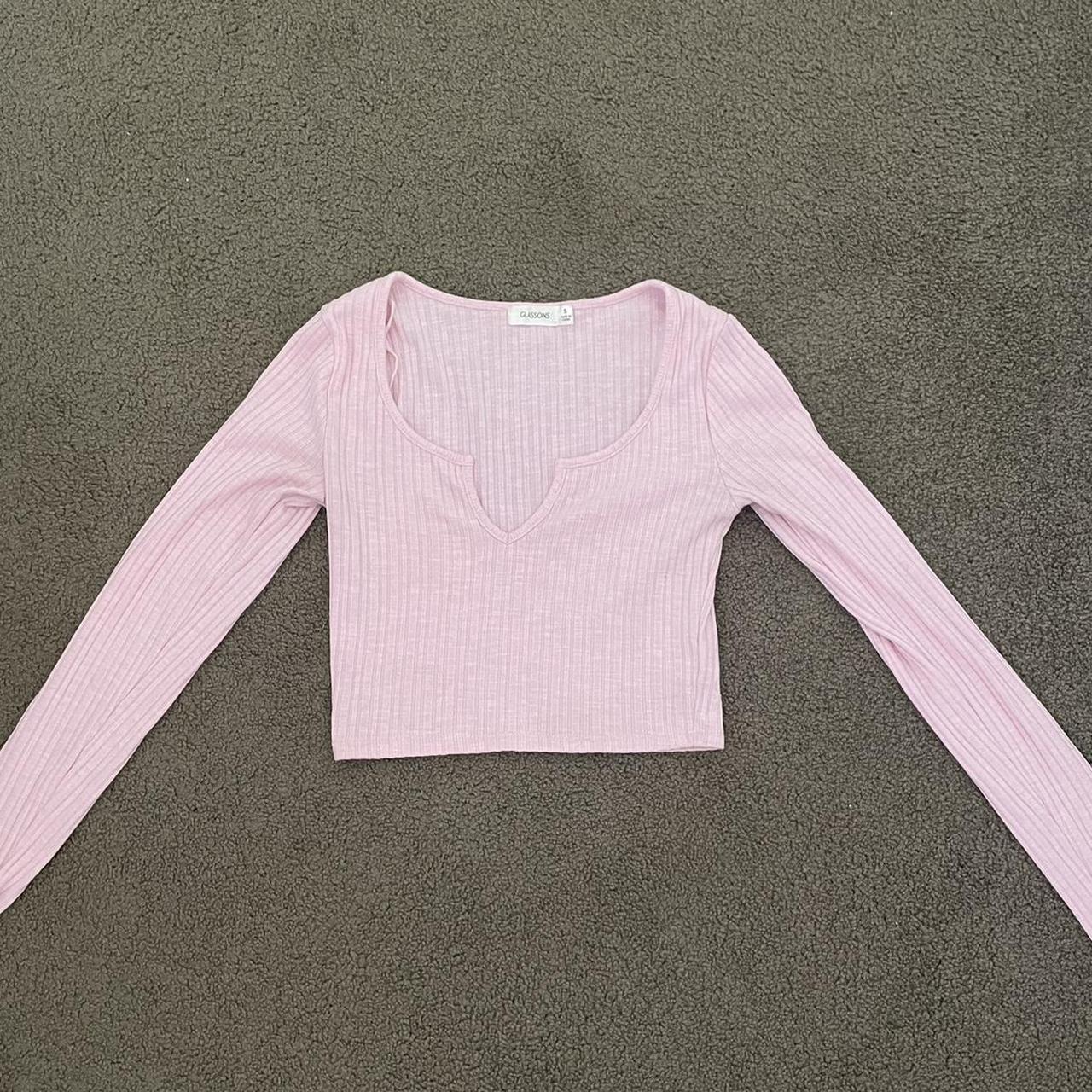 Glassons baby pink long sleeve top - Depop