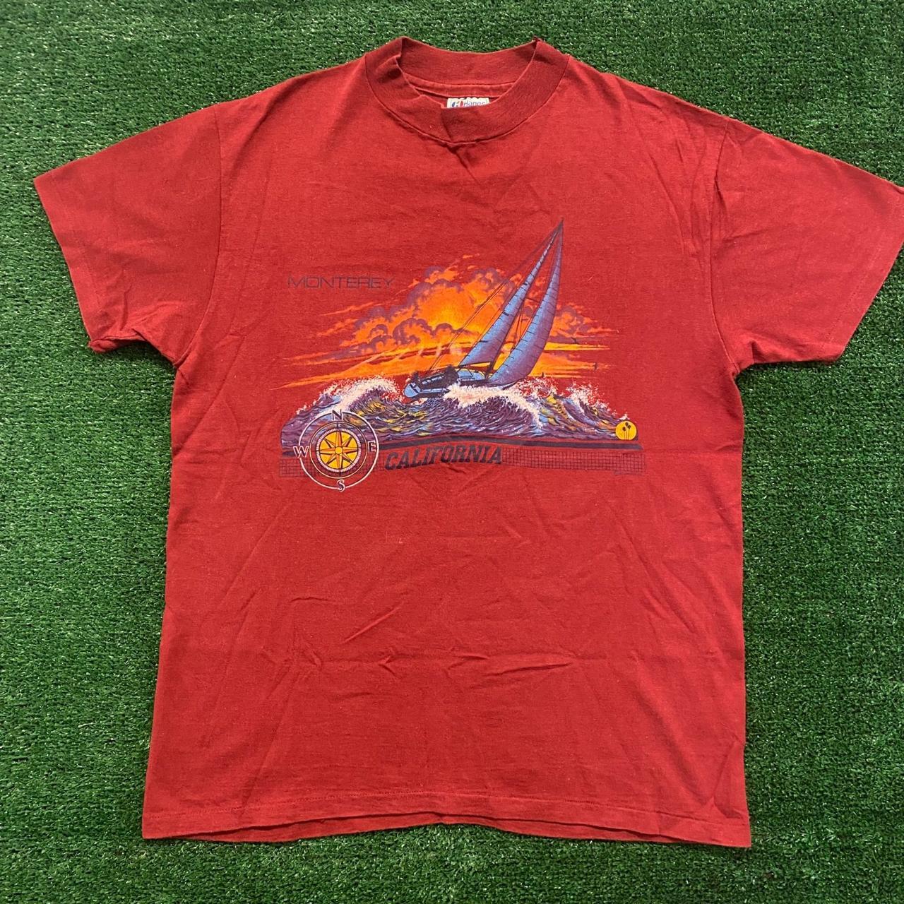 Monterey Sailboat Racing Vintage 90s T-Shirt Size:... - Depop