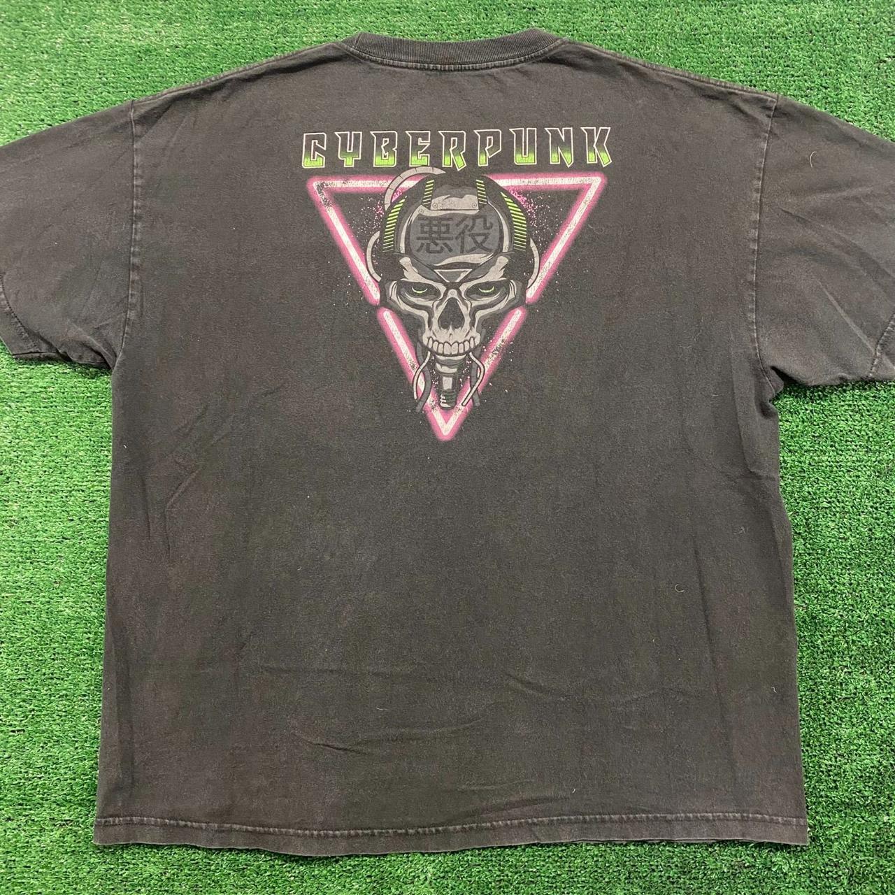 Cyberpunk Skull Vintage Grunge Emo T-Shirt Size:... - Depop