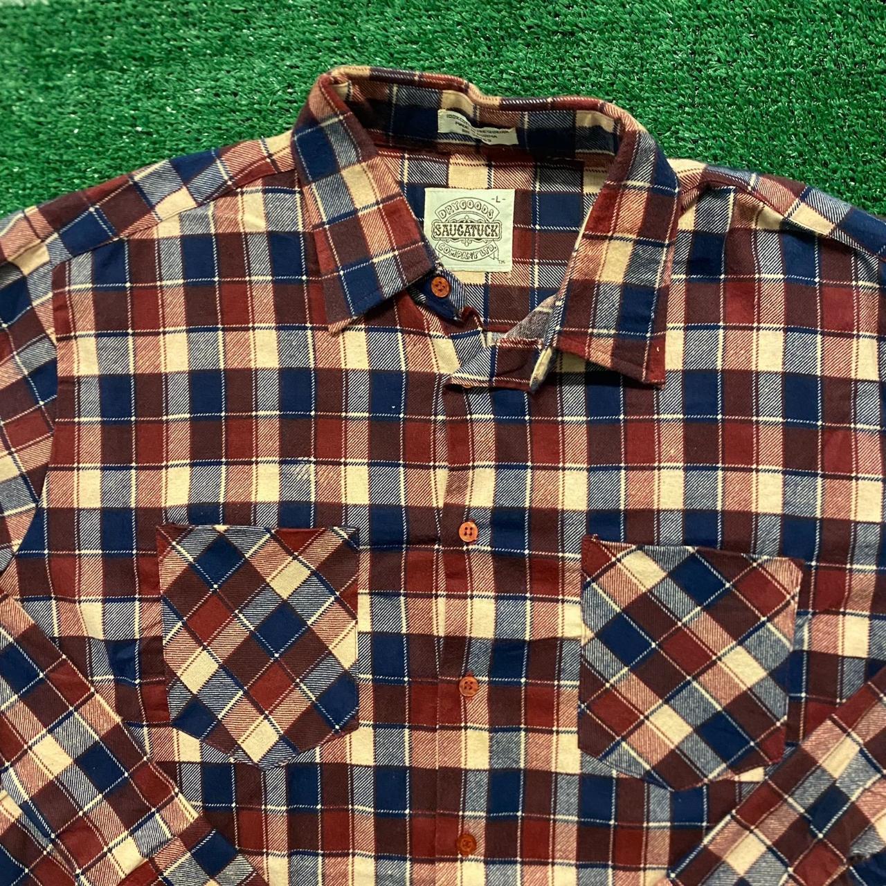 Plaid Basic Vintage Grunge Flannel Shirt Size:... - Depop