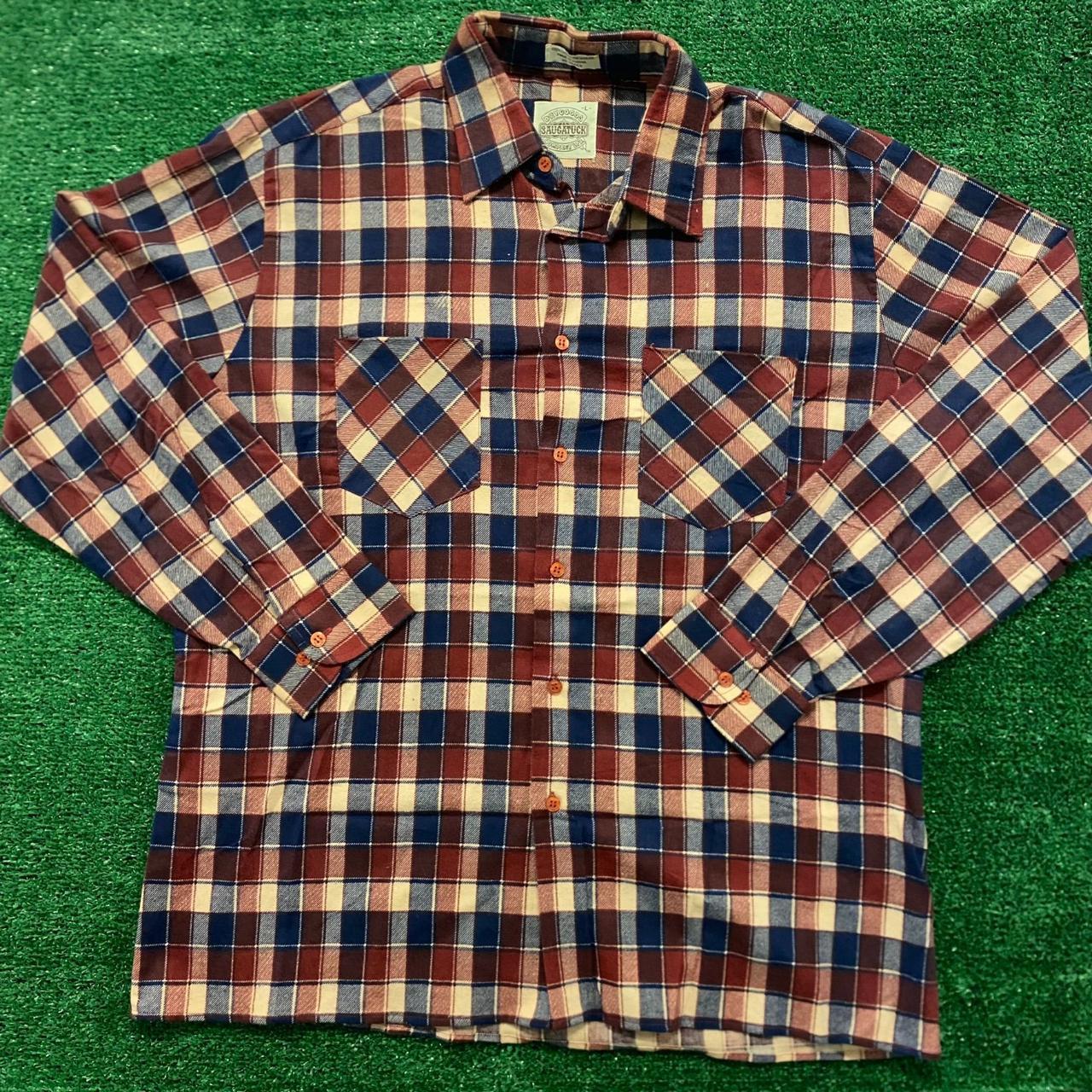 Plaid Basic Vintage Grunge Flannel Shirt Size:... - Depop