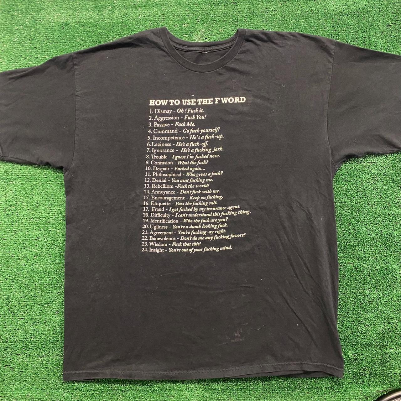 F Word Vintage Profane Humor T-Shirt Size: XL Chest:... - Depop