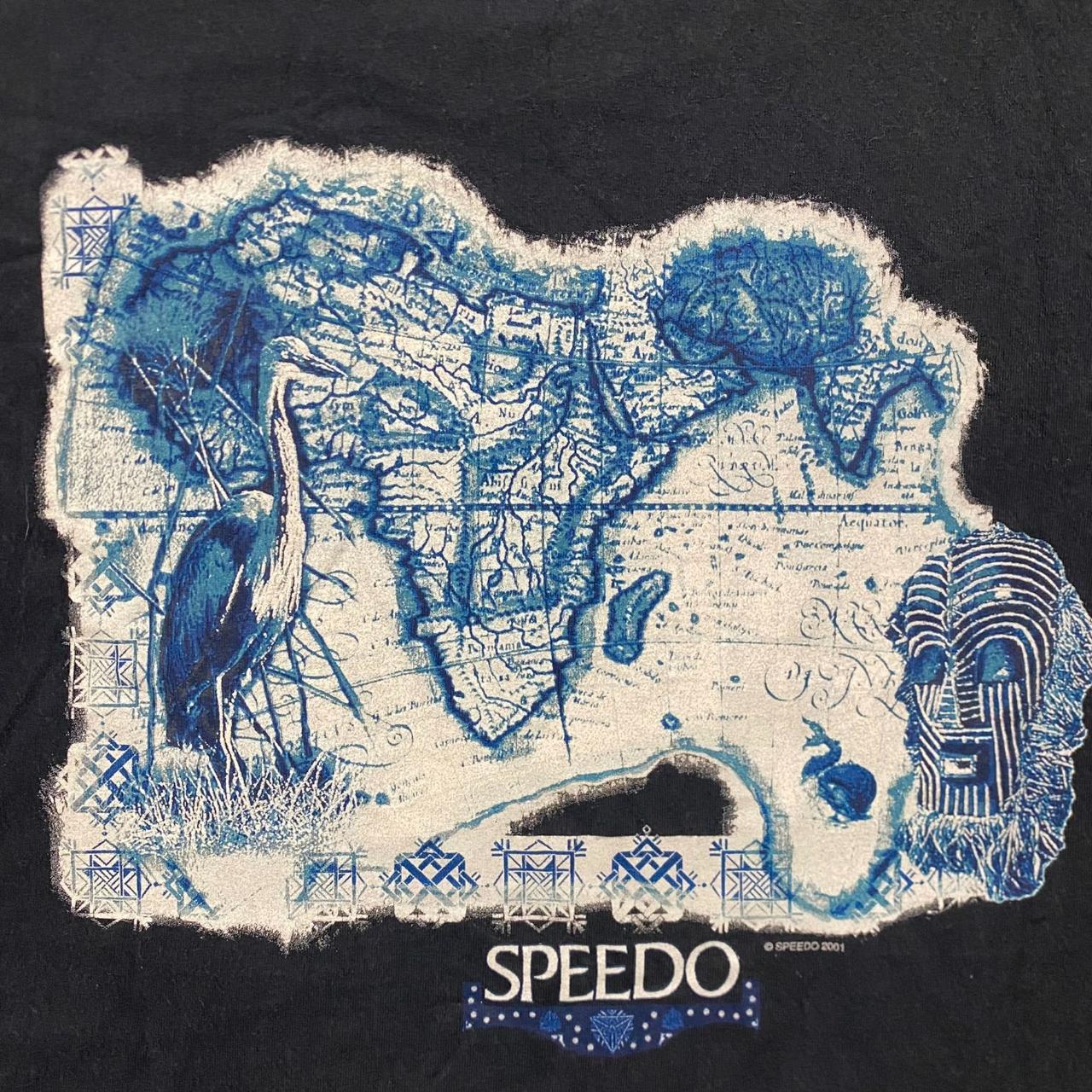 Vintage 90s Essential Baggy Speedo Africa Map Nature... - Depop