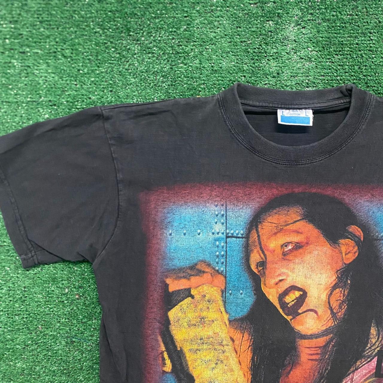 Vintage 90s Marilyn Manson Sun Faded Goth Metal Band... - Depop