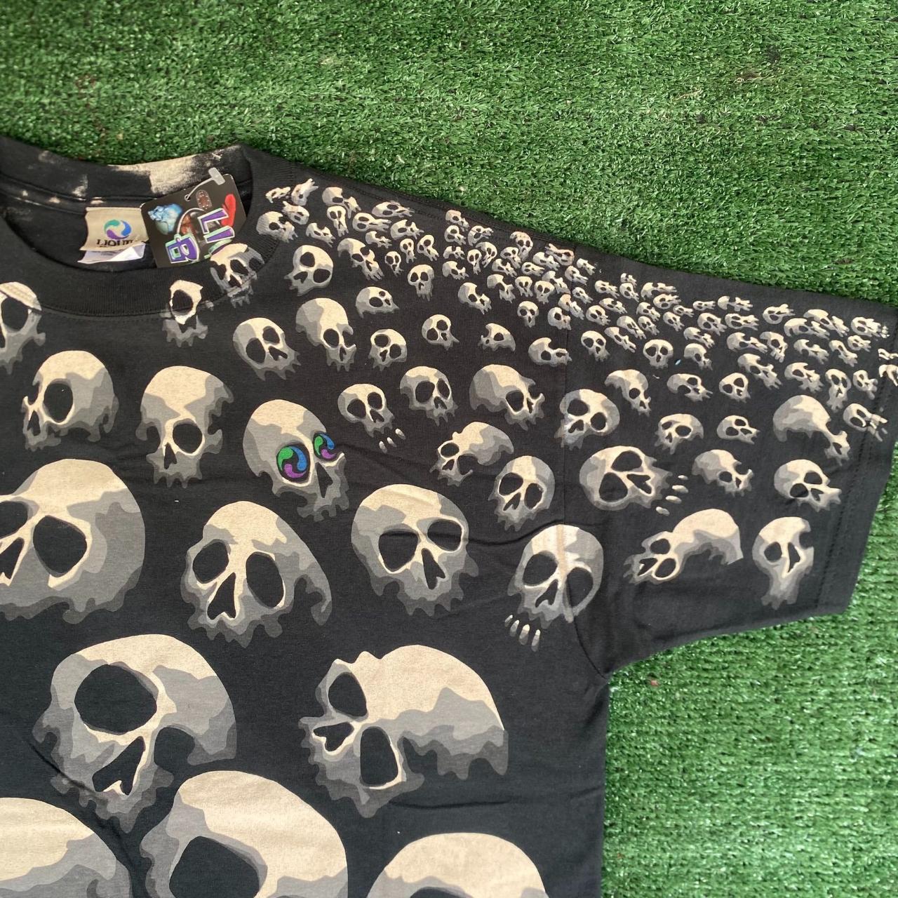 Vintage 90s Son of Skulls Shirt All Over AOP Goth... | Depop