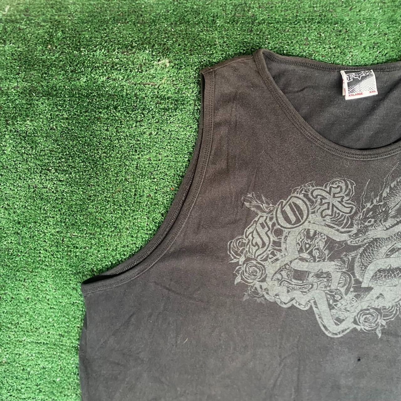 Vintage Y2K FOX Racing Tank Top Motocross MotoX Logo... - Depop
