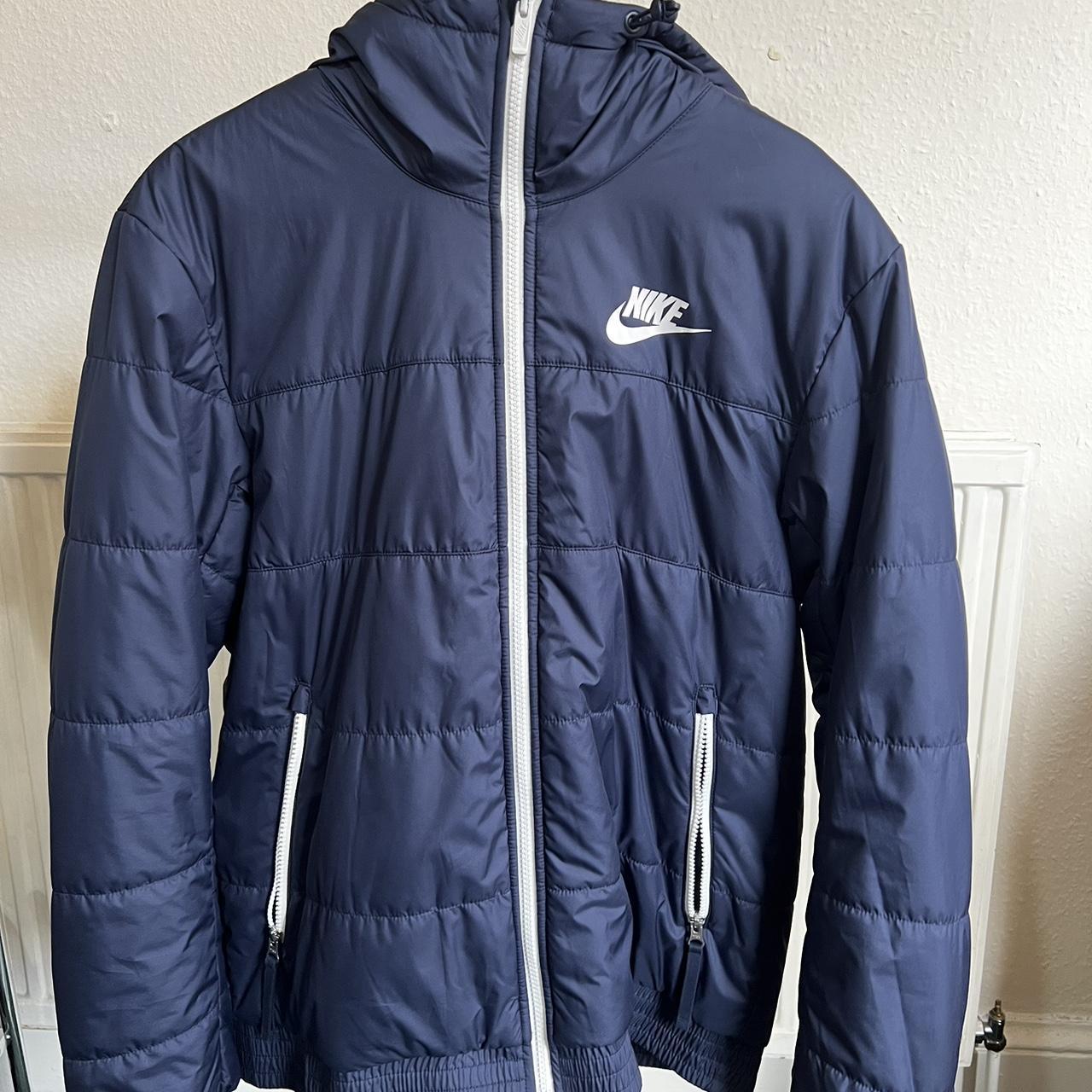 Nike sportswear jacket in navy blue, only worn few... - Depop