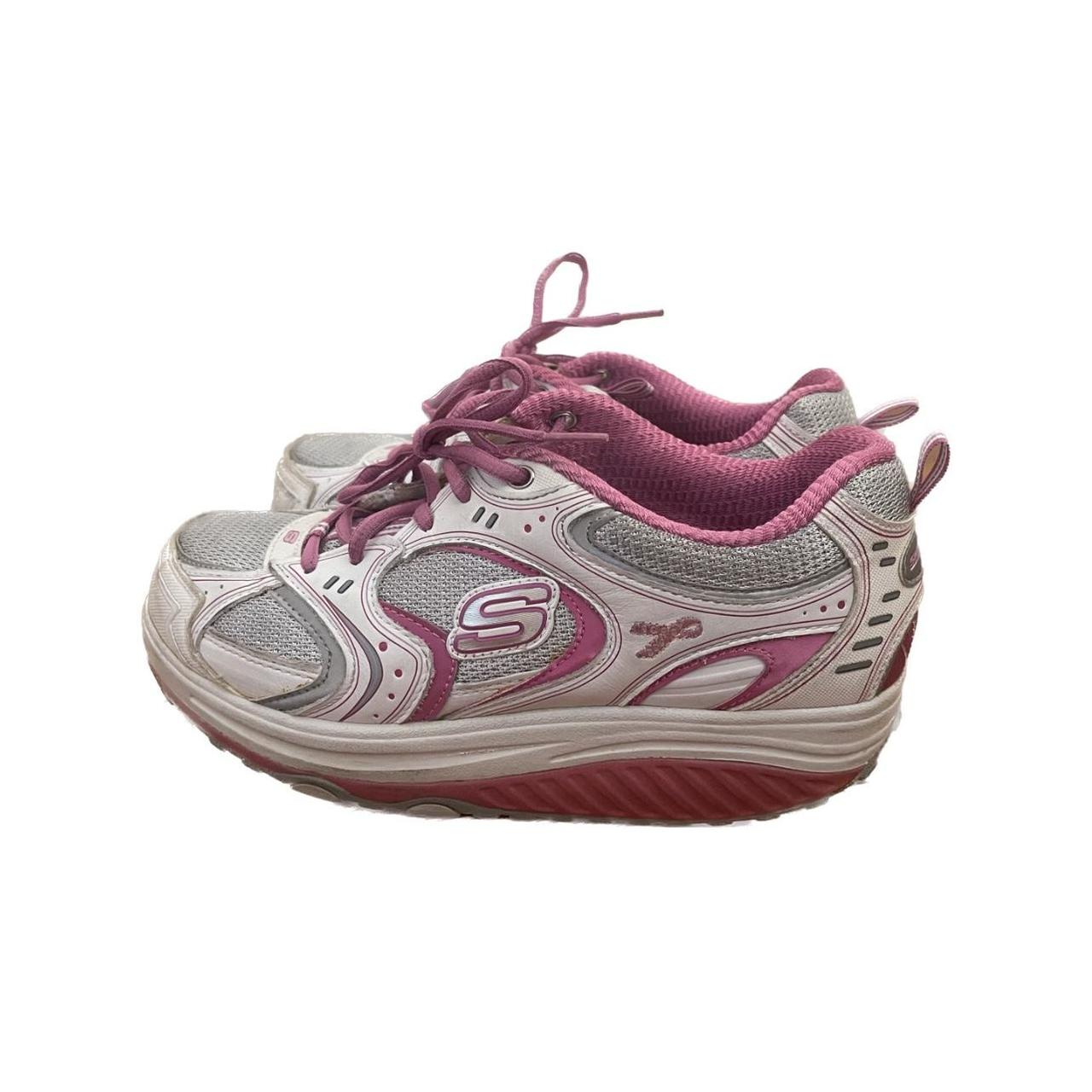 Pink and white womens shape ups #shapeups... - Depop