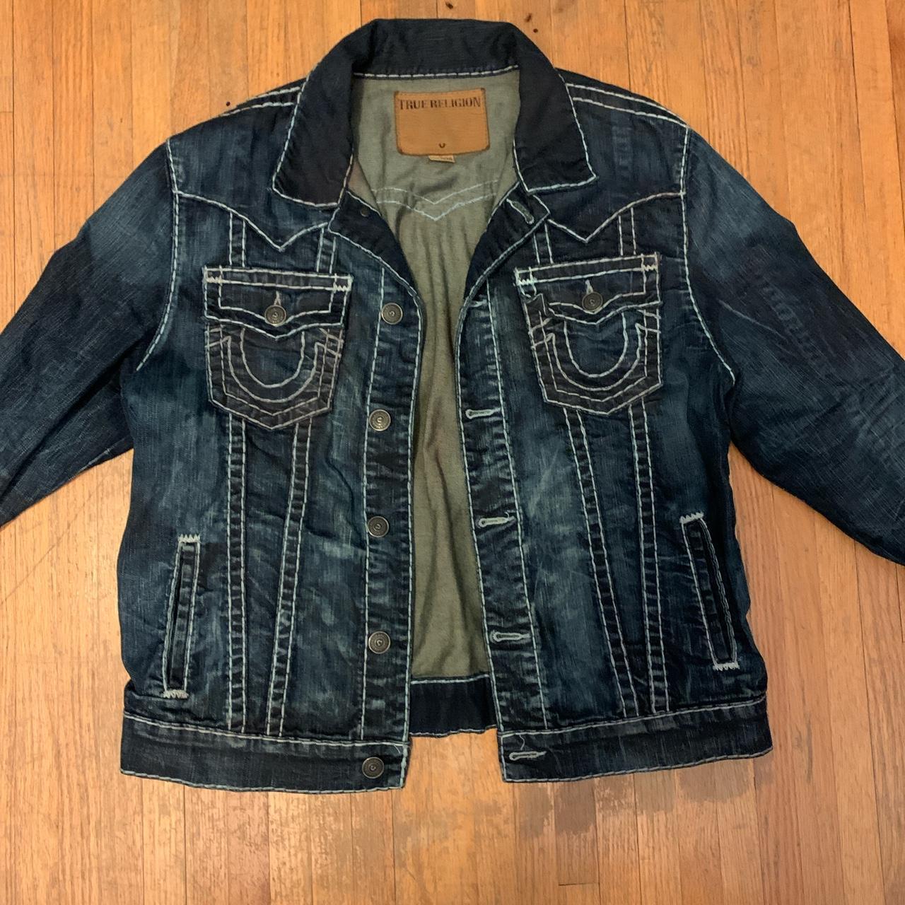 SUPER HARD TRUE RELIGION DENIM JACKET GOT THE SUPER... - Depop