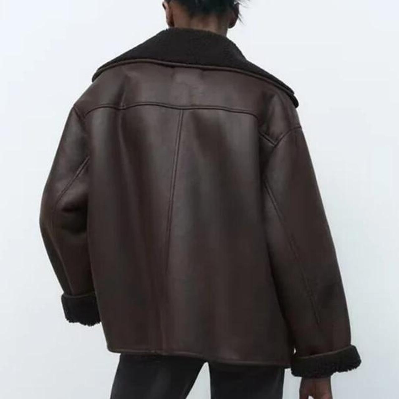 Zara Shearling Jacket the viral jacket in a size... - Depop