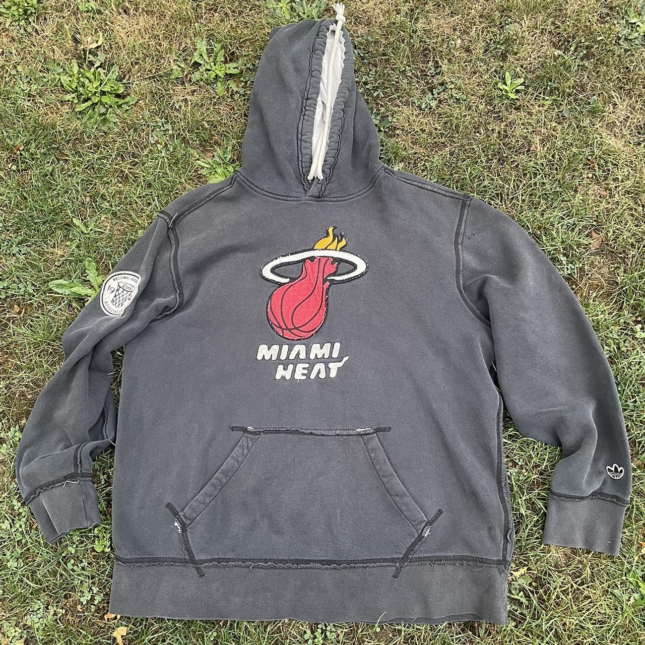 Vintage Adidas Miami Heat Hoodie Size XL - Depop