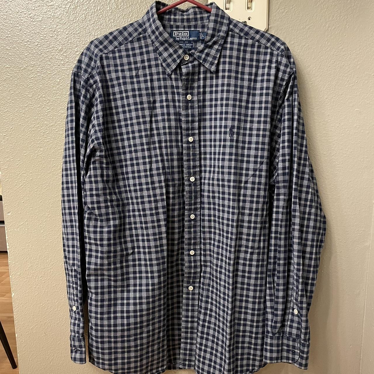 Polo Button Up Size L - Depop