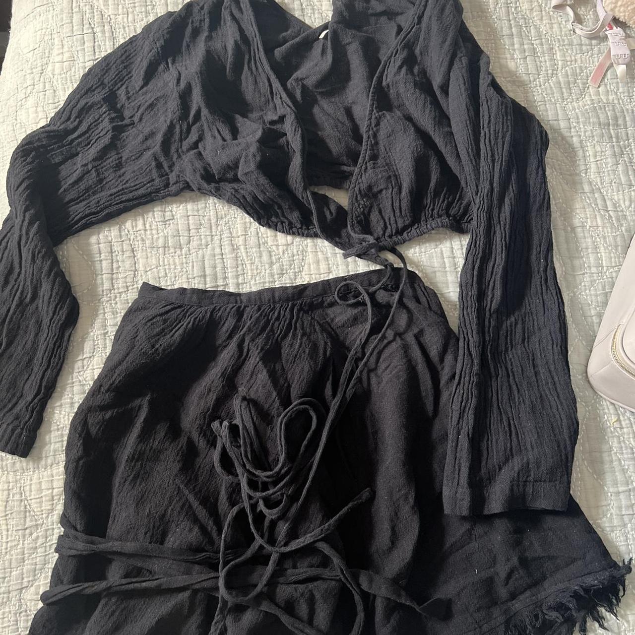 Free people beach cover up set Size large, but I am... | Depop