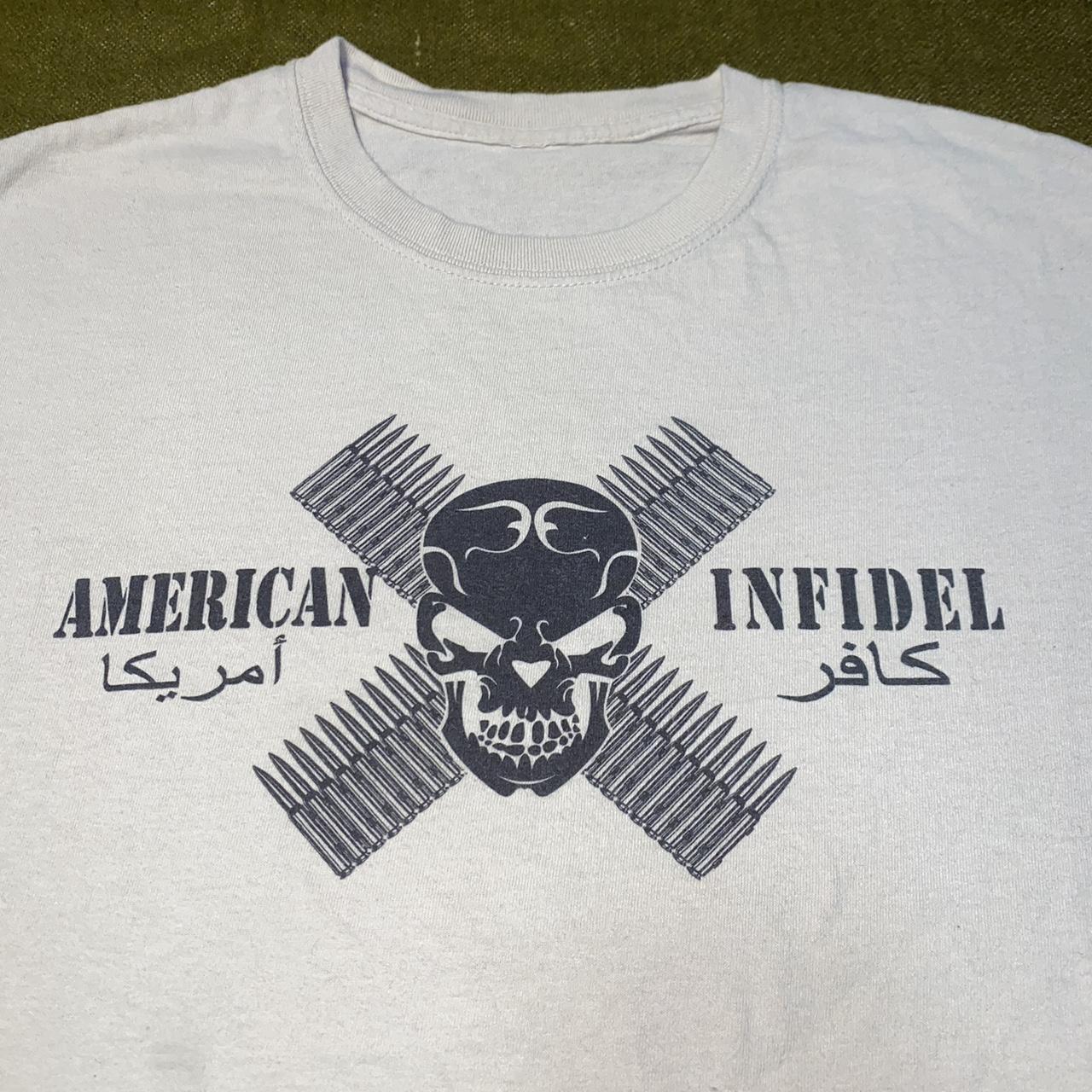American Infidel gunslinger skull shirt, insane... - Depop