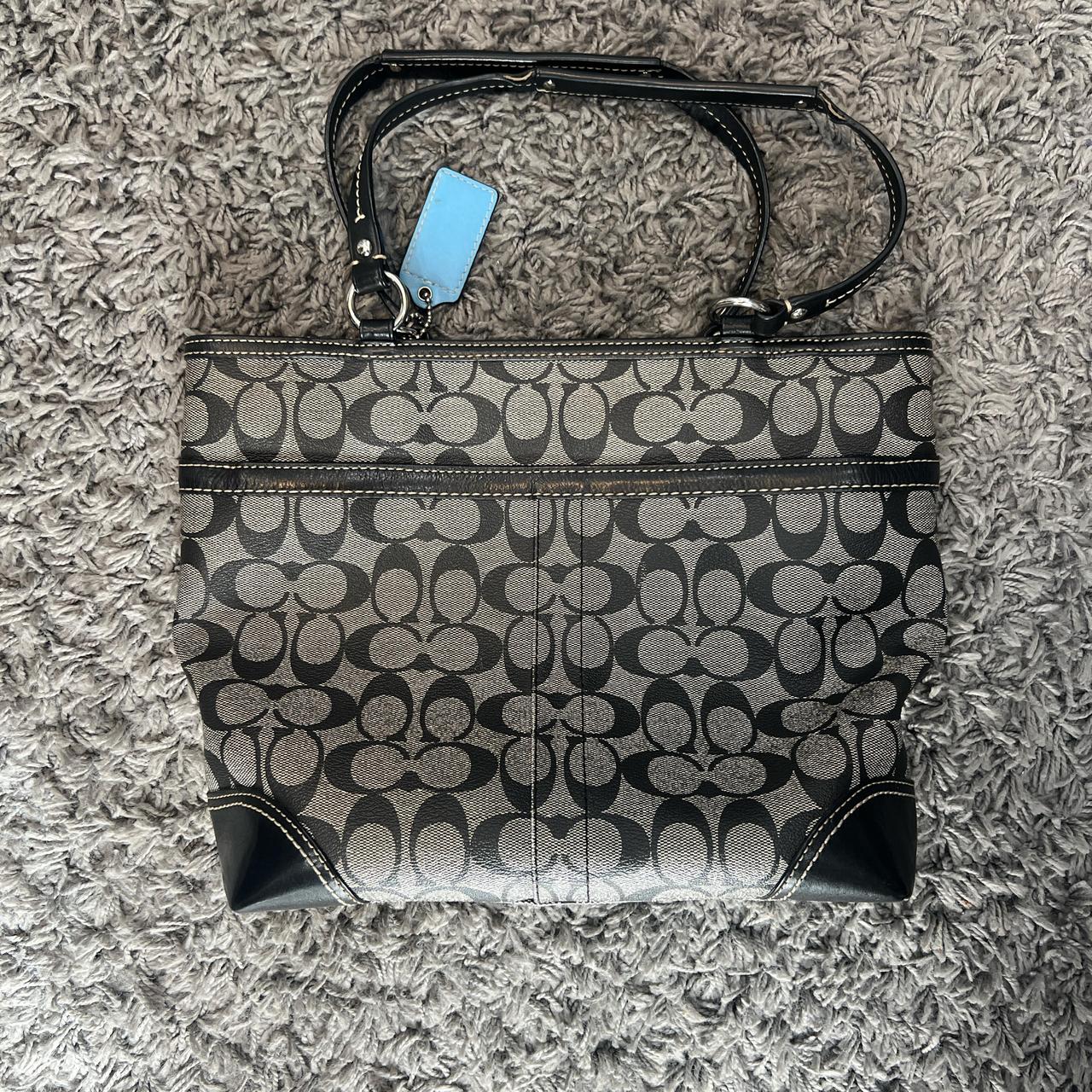 Black and Grey Coach bag it’s considered a tote... - Depop