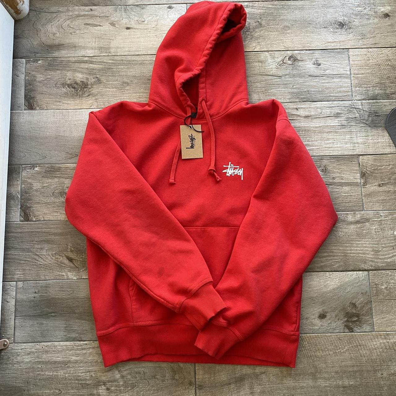 Red Stussy Hoodie - Depop