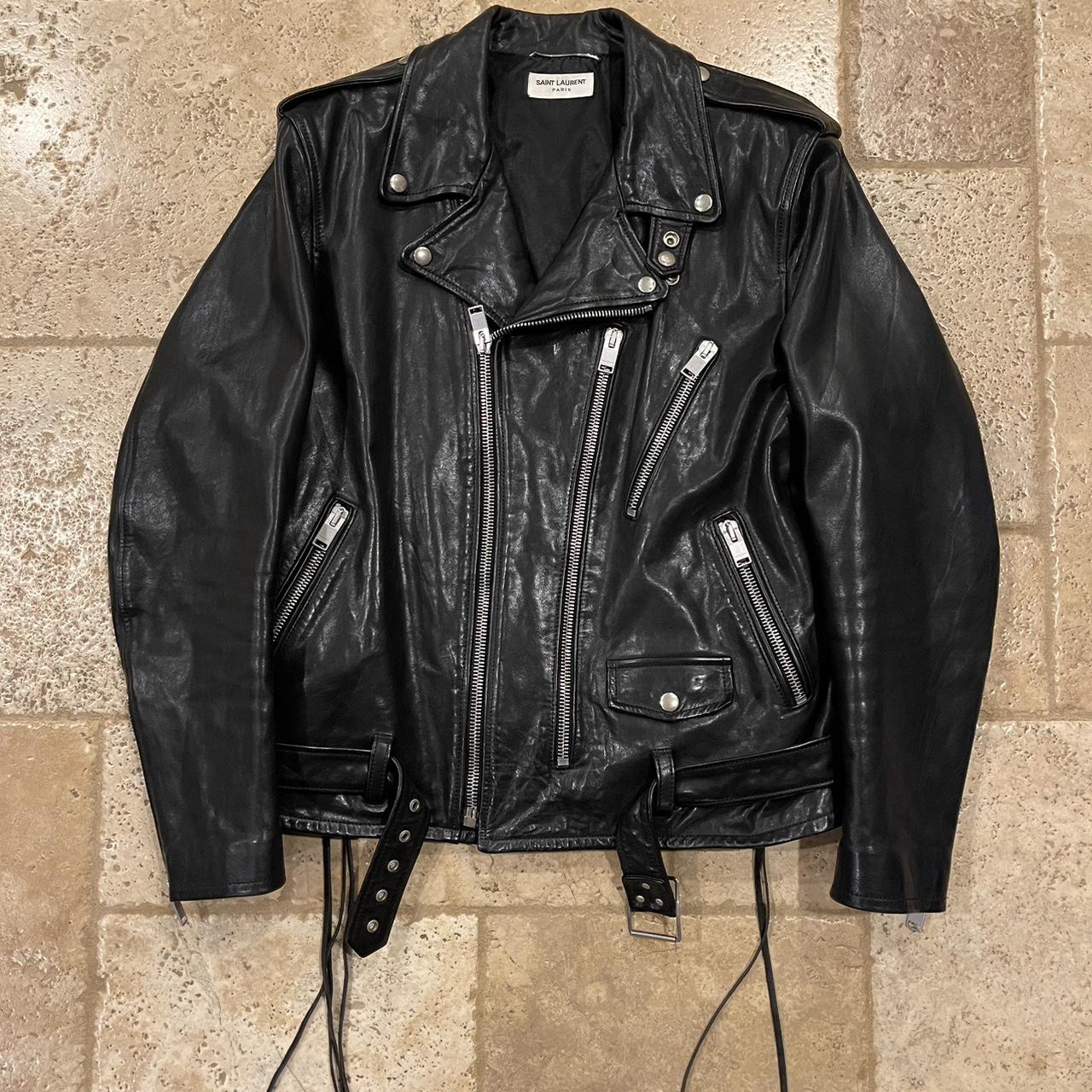 Saint Laurent x Hedi FW13 Calf Oil L17 Leather Biker... | Depop