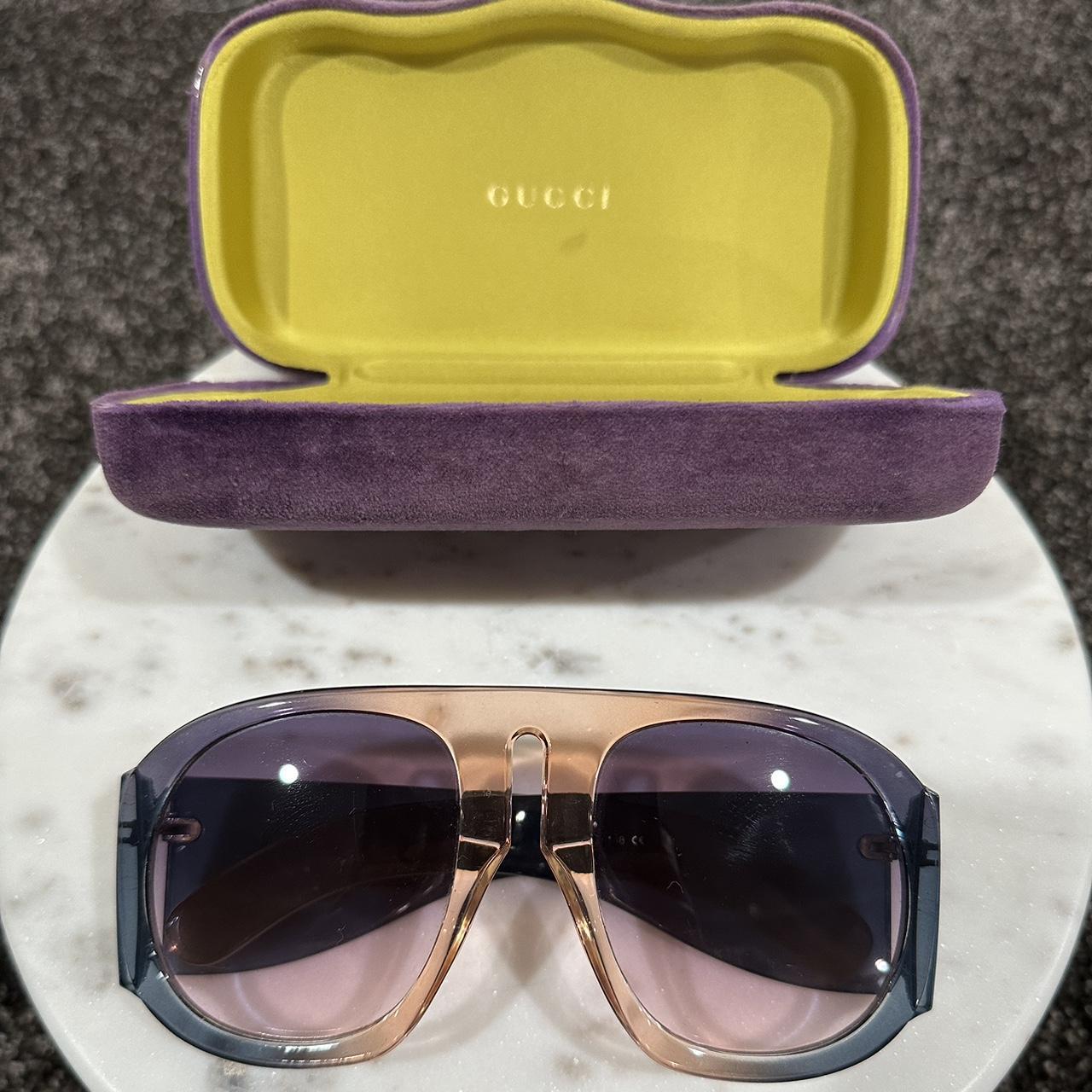 Gucci Lucite Transparent XL Frame Sunglasses Good... | Depop