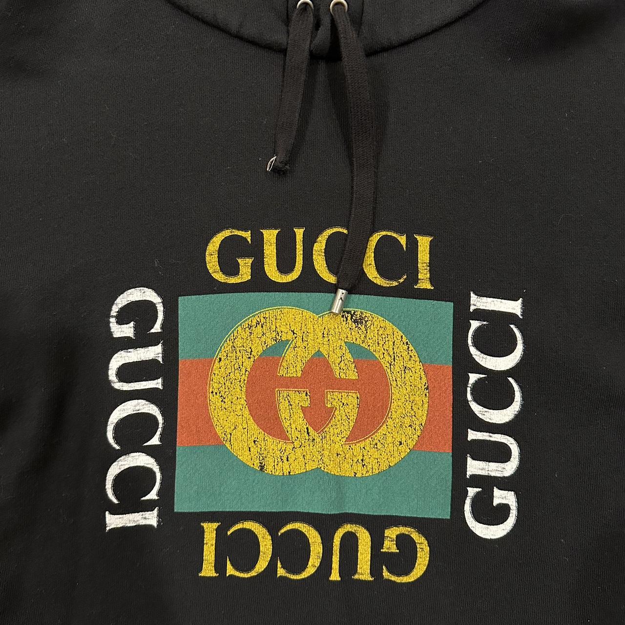 Gucci Bootleg Logo Black Classic Pullover... - Depop