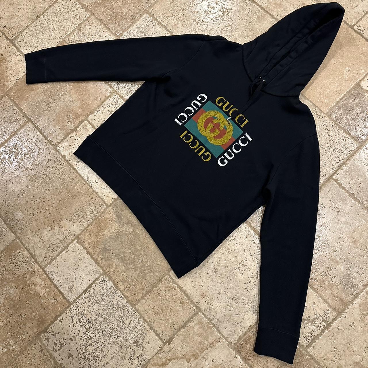 Gucci Bootleg Logo Black Classic Pullover... - Depop
