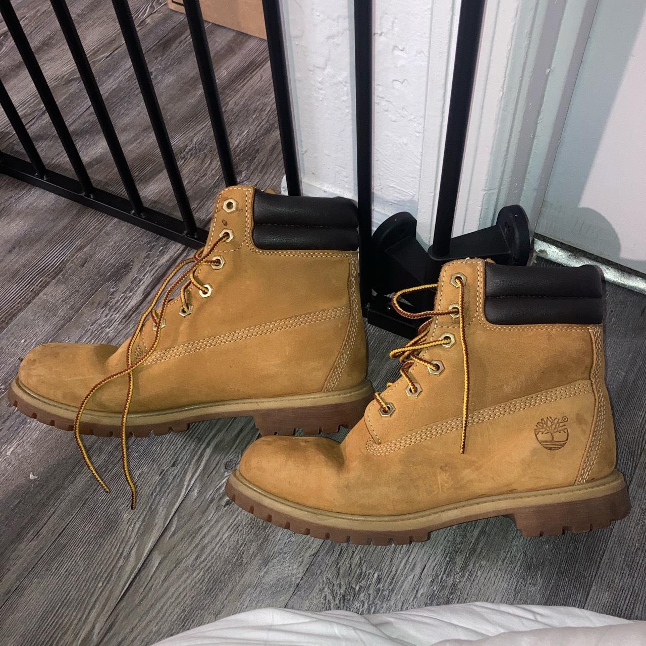 Classic yellow timbs, women’s 8. Waterproof work... - Depop