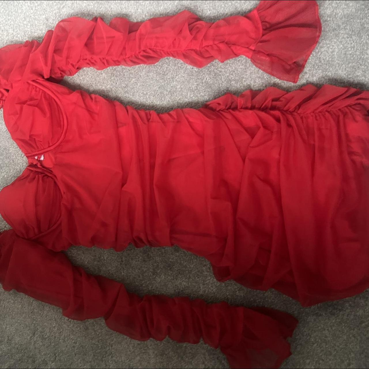 Oh Polly Red ruched dress UK 10 Perfect for... - Depop