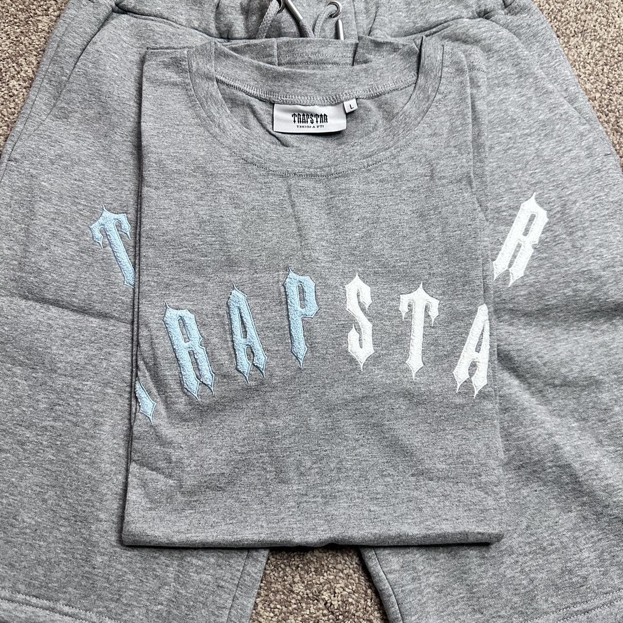 Trapstar Men's Grey and Blue Shorts | Depop