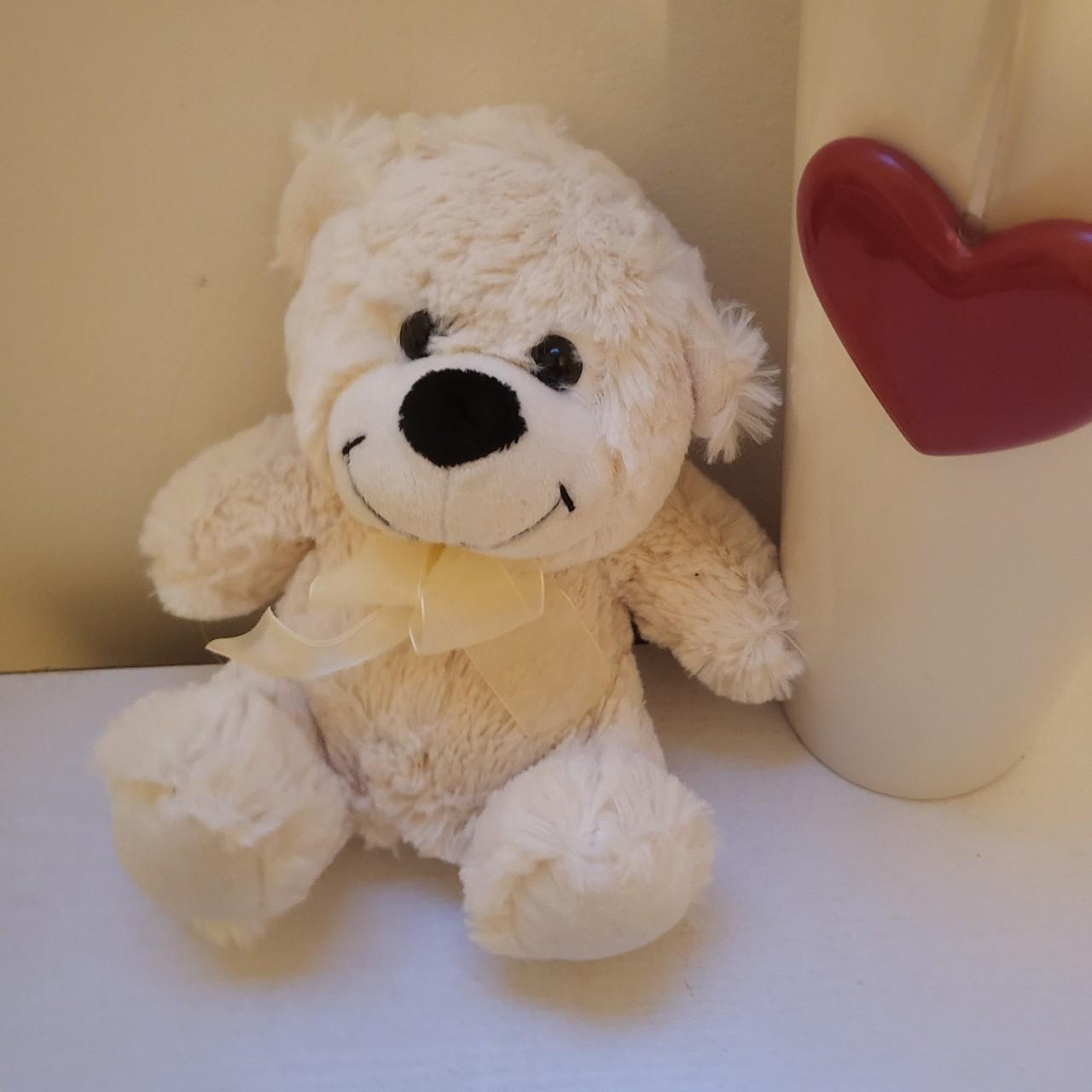 KANDY TOYS Cute Ivory Fluffy Teddy Bear Soft Plush... - Depop