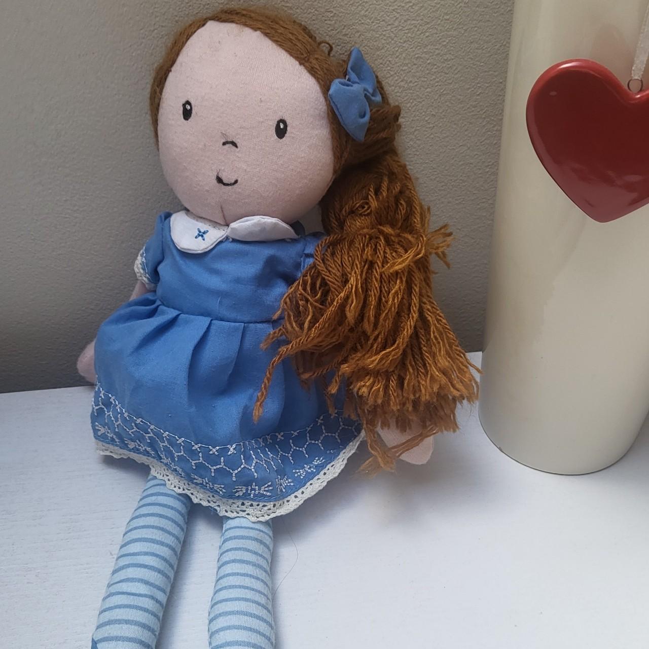 WILKO Cute Rag Doll Soft Plush Stuffed Toy Blue... - Depop