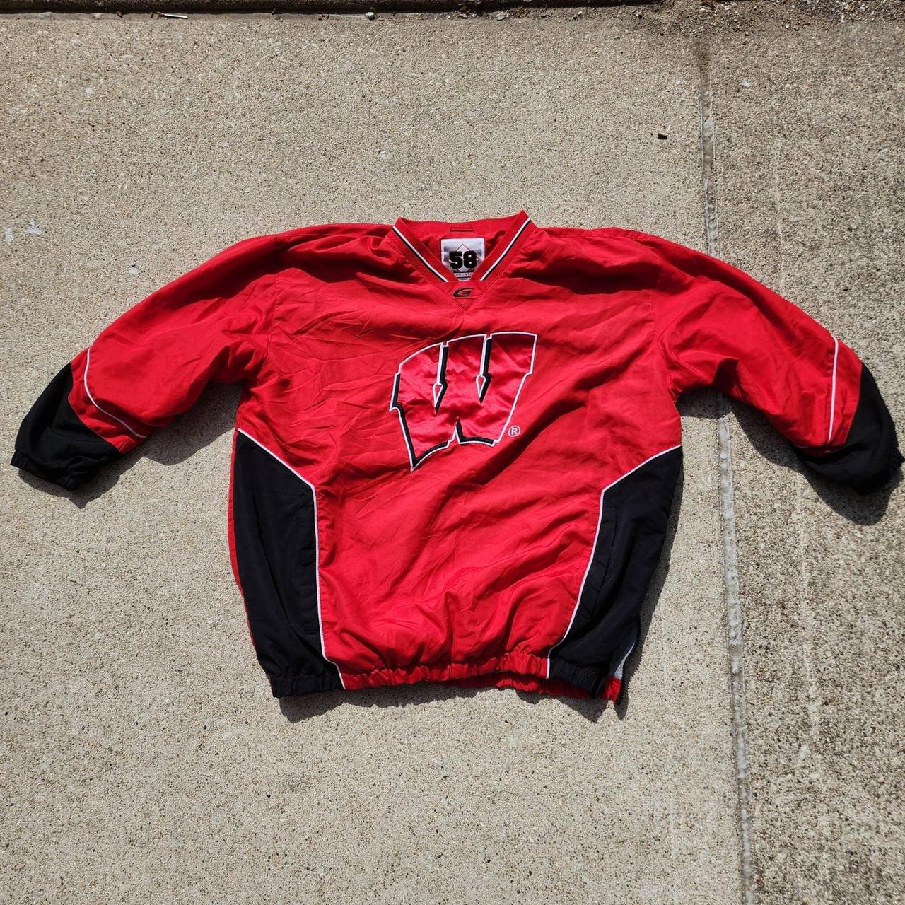 Y2K Wisconsin Badgers Pullover Windbreaker Good... - Depop