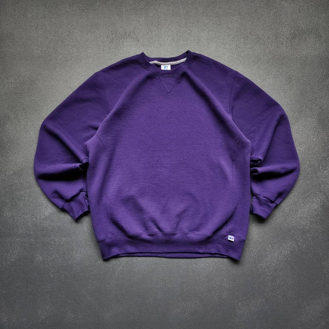 Purple Russell Athletic Crewneck Sweatshirt... - Depop