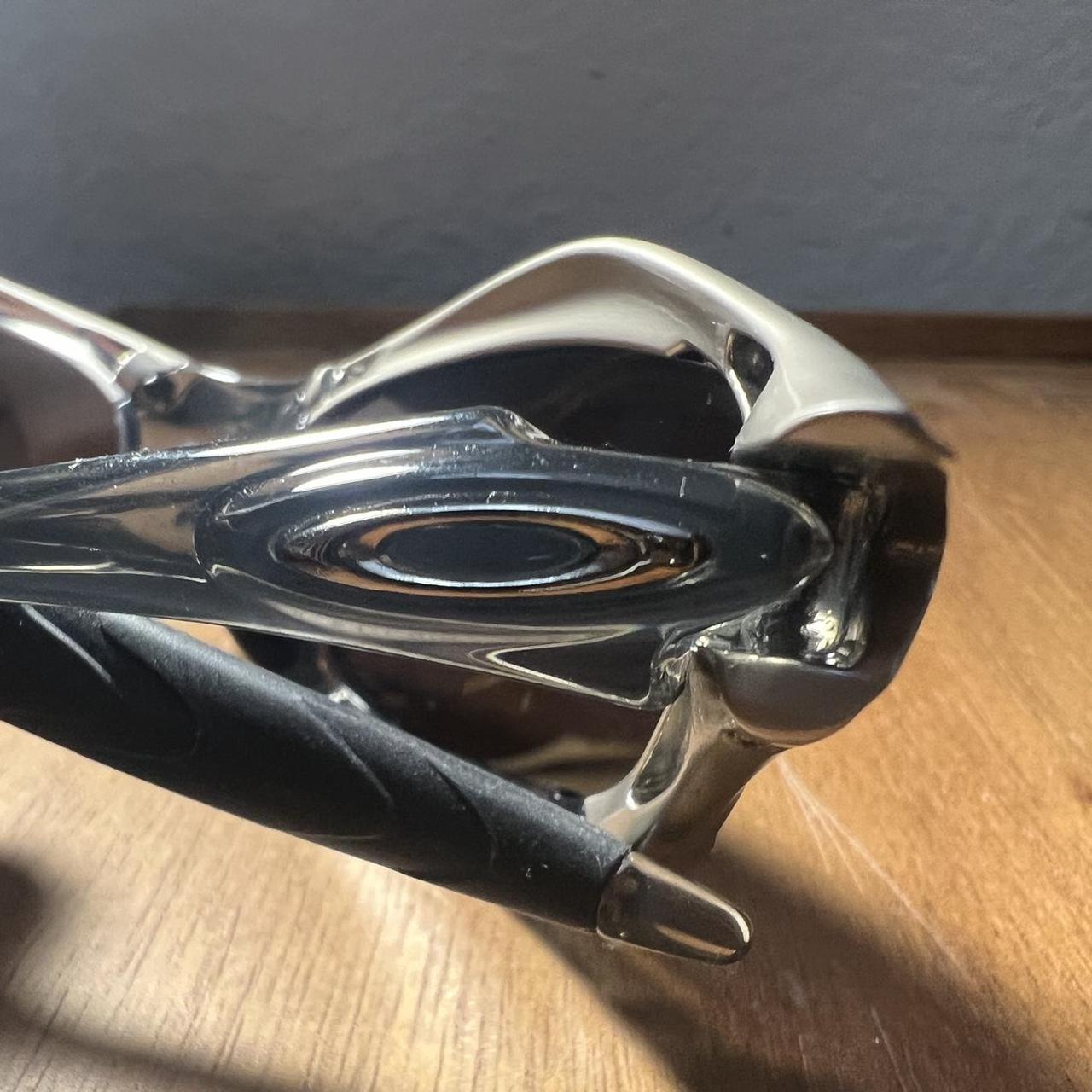 2002 Oakley Splice Sunglasses Metallic Grey and... - Depop