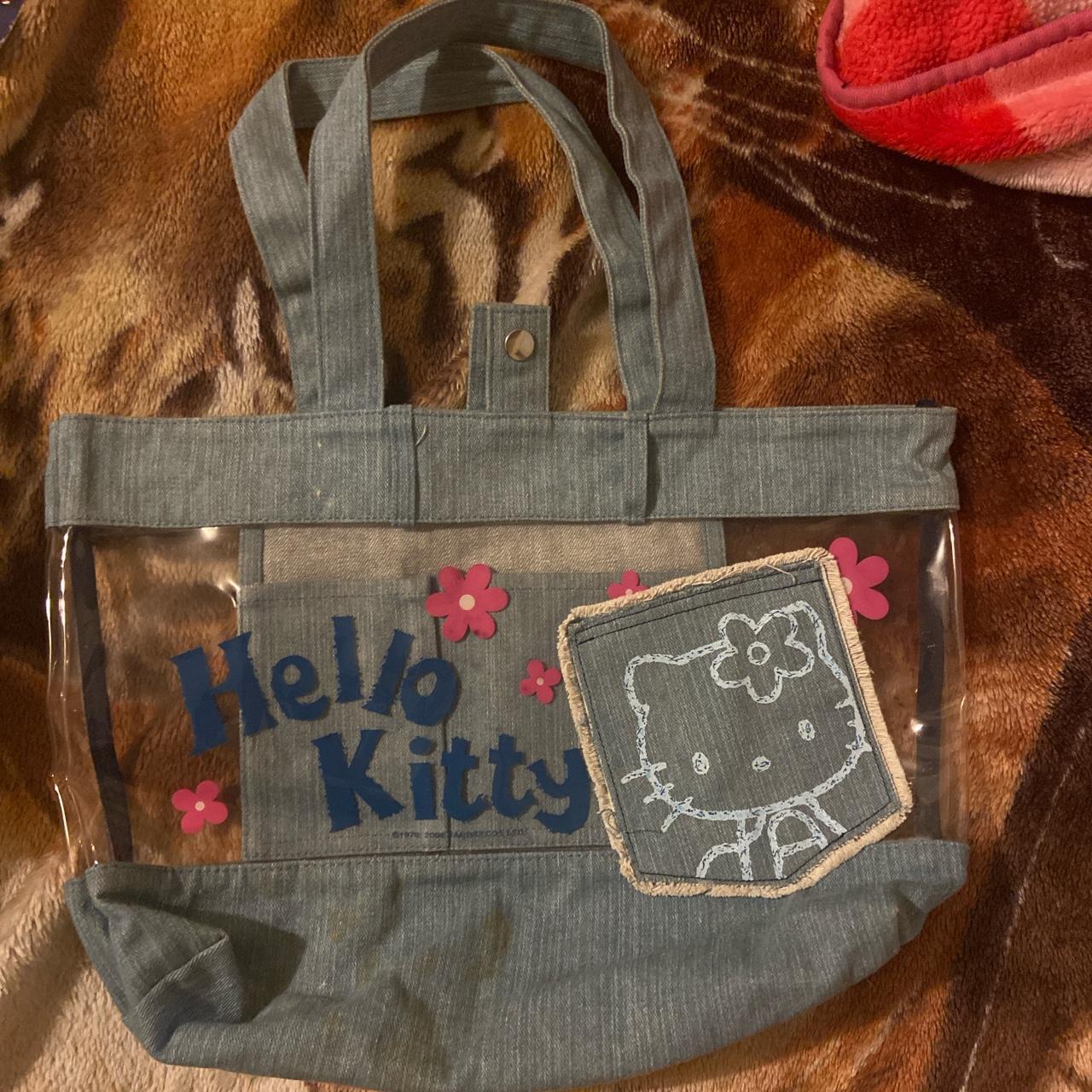 Denim clear hello kitty tote💙 2006 Hello kitty... - Depop