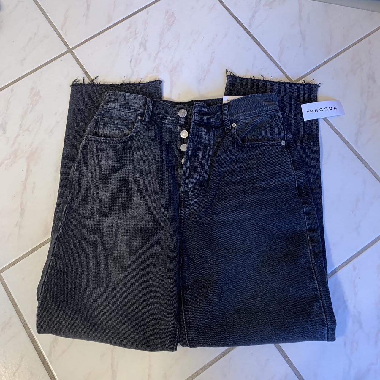 Pacsun high rise straight jeans in black Size 25 New... - Depop