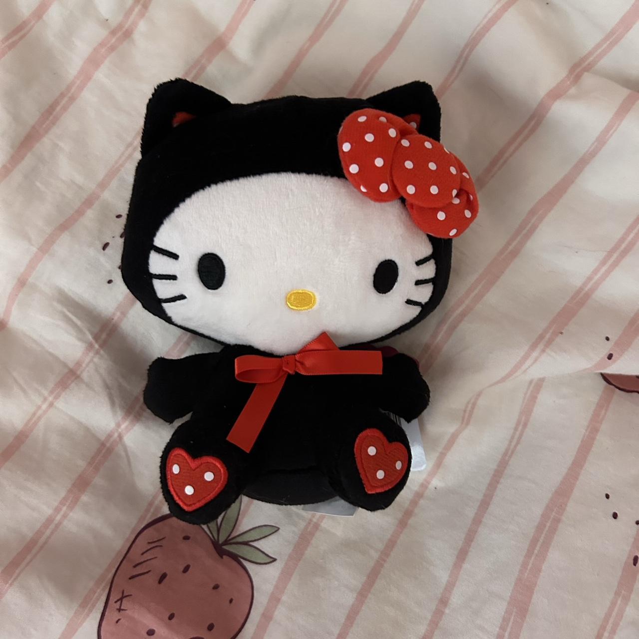 Small sanrio hello kitty plush dressed in a black... - Depop