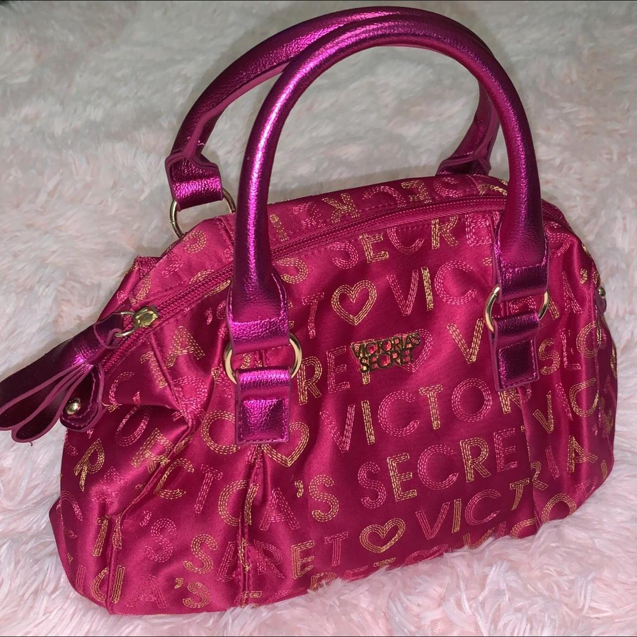magenta & gold victoria’s secret purse super cute,... - Depop