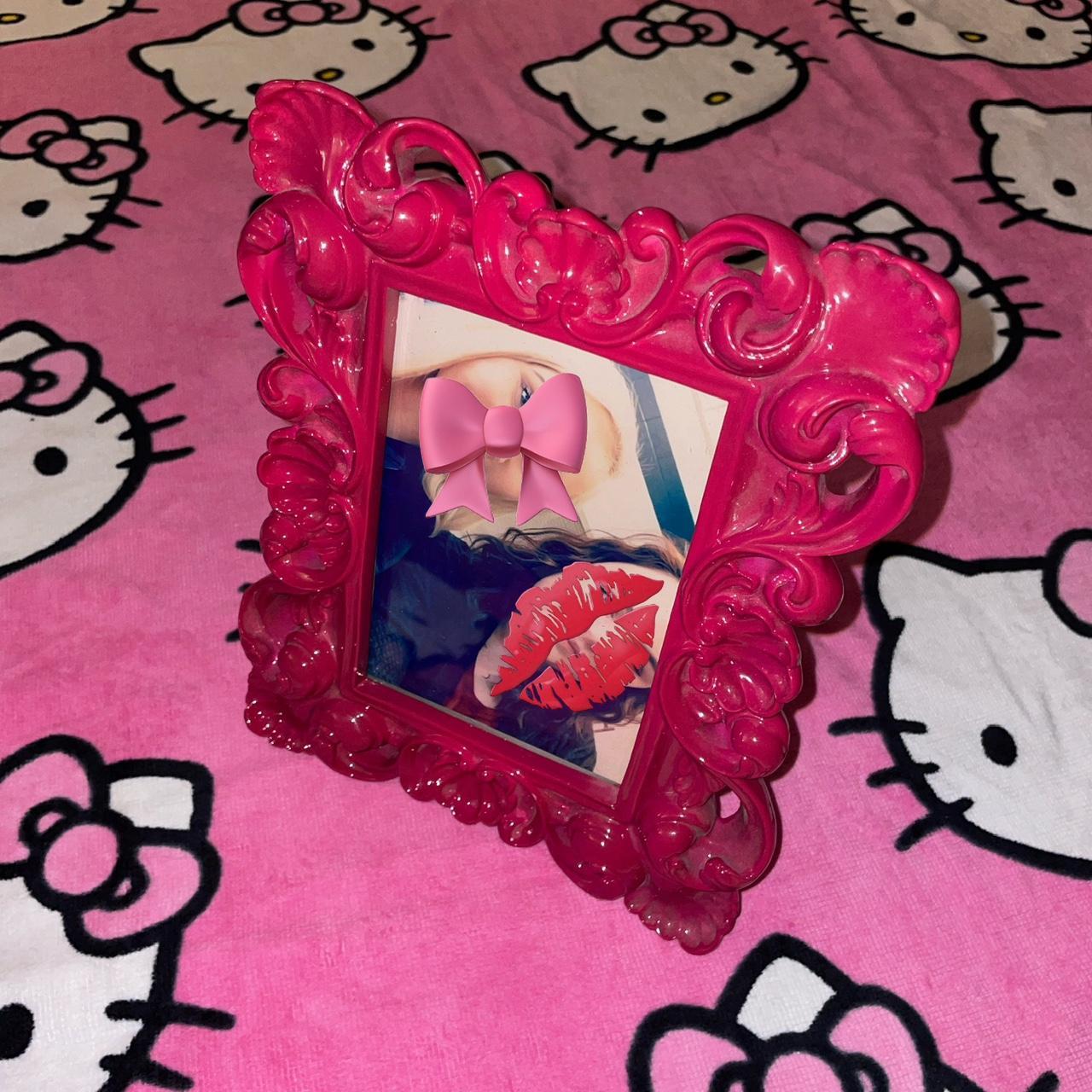 magenta pink fancy frame size 9x7 inches holds 4x6... - Depop