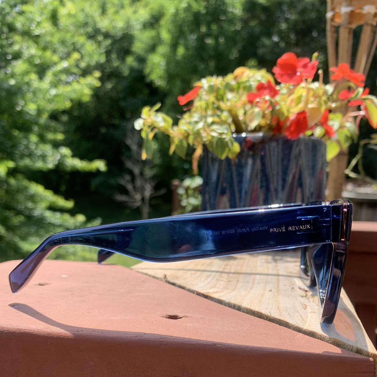 Privé Revaux- Vice City Sunglasses Blue rims, orange... - Depop