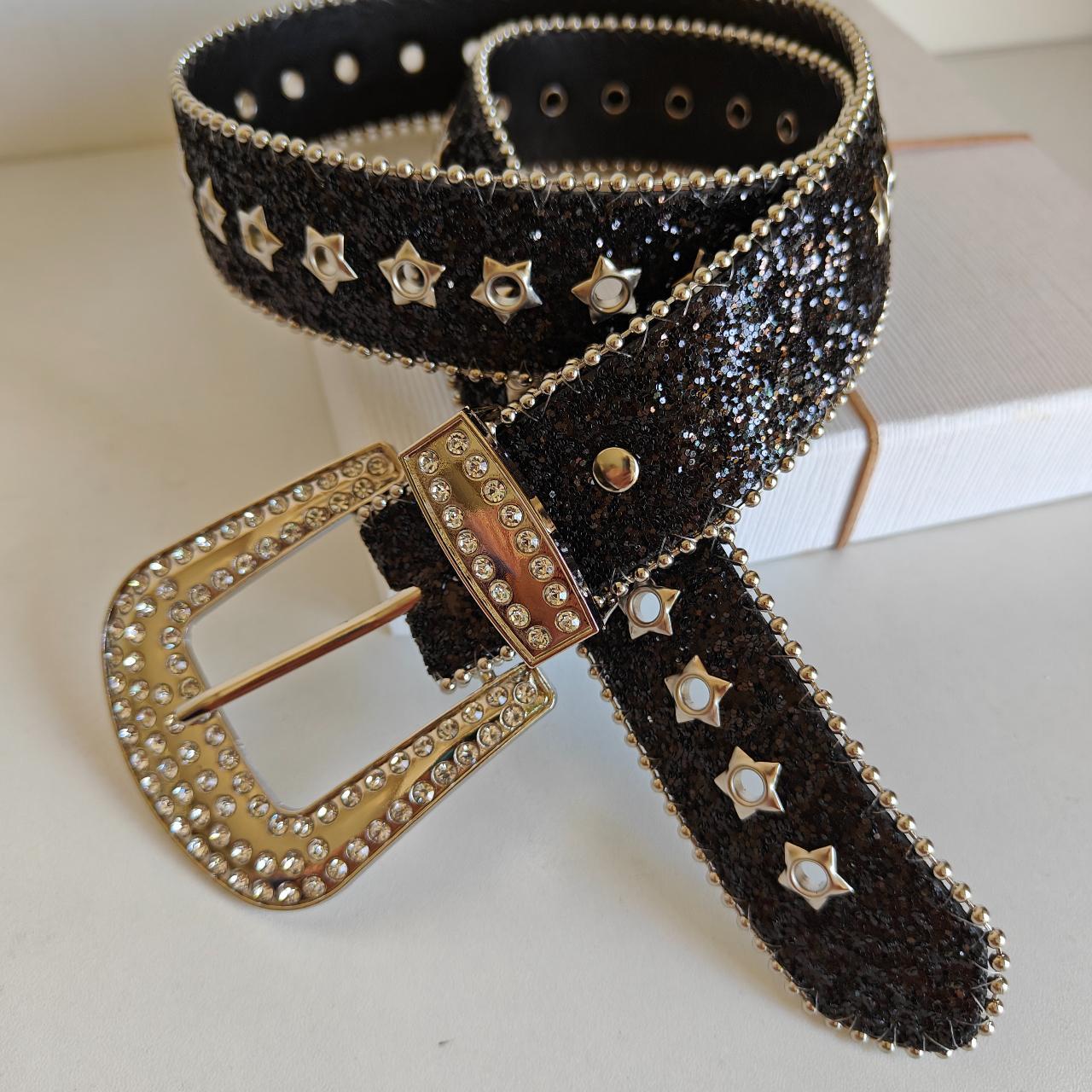 y2k 2000s vintage rhinestone glitter punk... - Depop