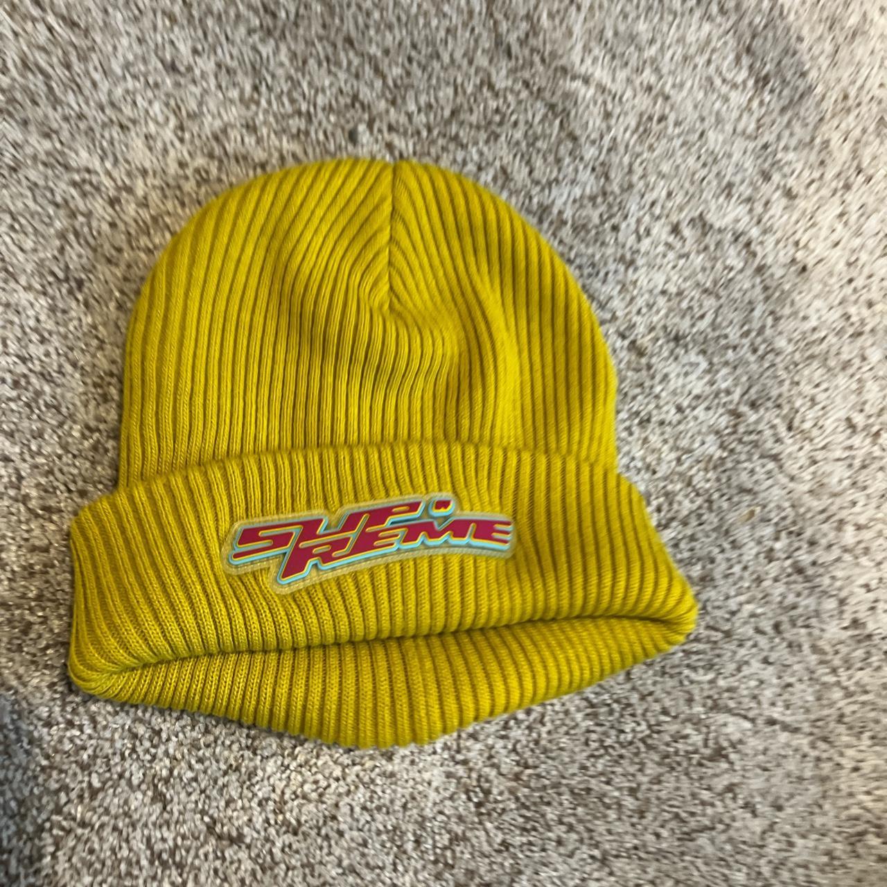 Yellow Supreme Designer Beanie #supreme #designer - Depop