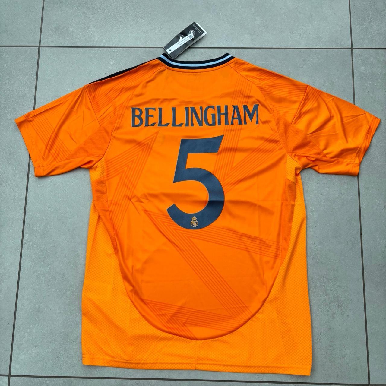 Orange Adidas Real Madrid 3rd Kit Bellingham 5 shirt... | Depop