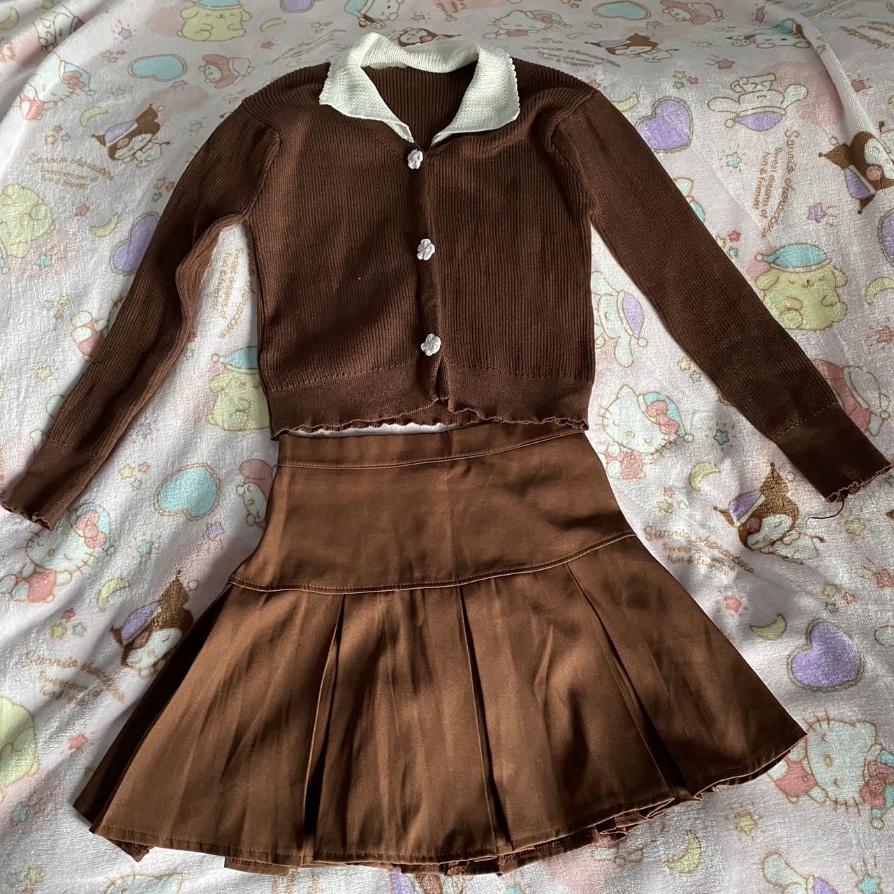 The ultimate brown cottage core meets preppy two... - Depop