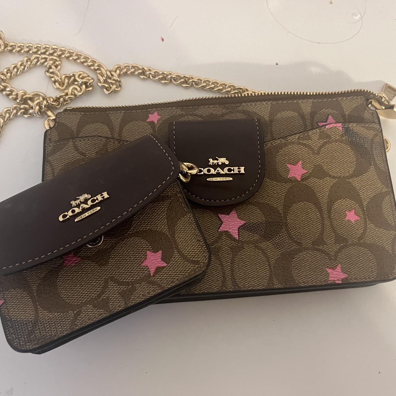 Coach pink stars mini purse with matching wallet - Depop