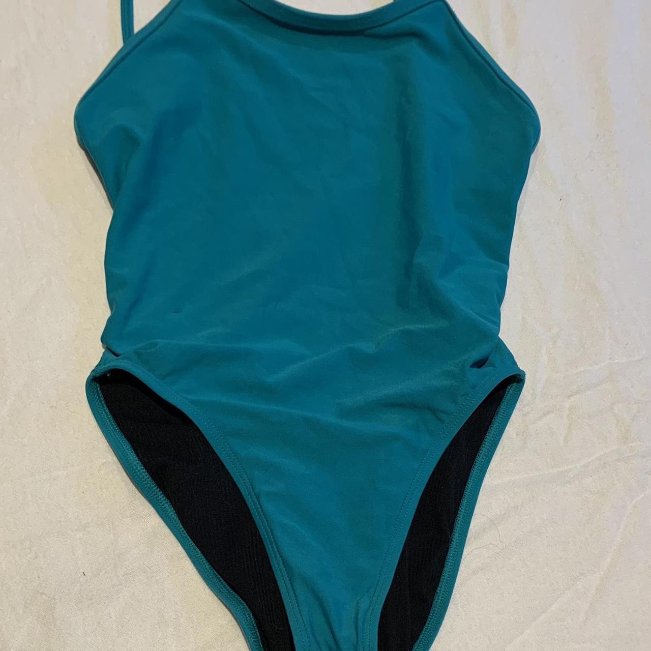 Jolyn Jackson tie back one piece size 28 Small hole... - Depop