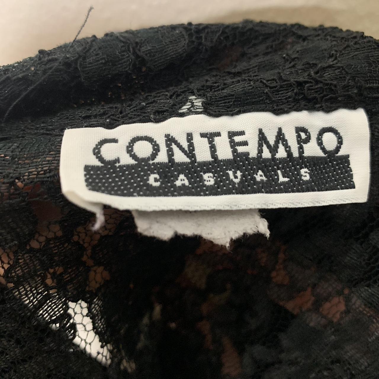 contempo Black Floral Lace Button-up Short Sleeve... - Depop