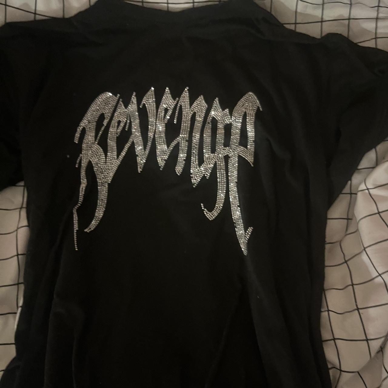 black revenge tee rhinestone #revenge #y2k #grunge - Depop